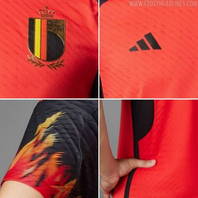 Les maillots des Diables pour le Mondial: des flammes sur les manches ...