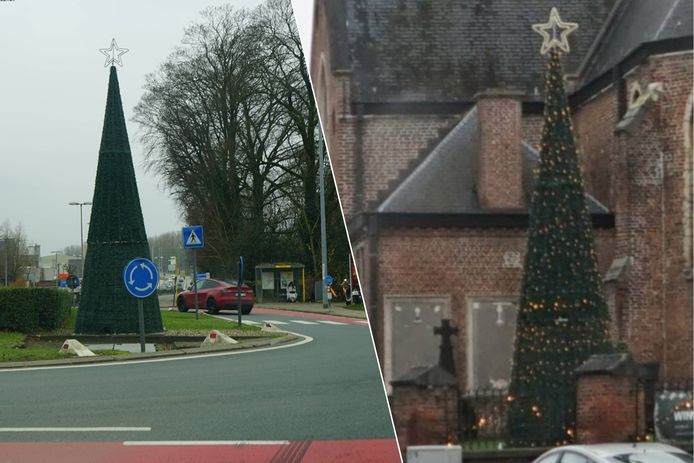 Kerstboom verplaatst van rotonde naar kerkplein: “Hier geen toestemming ...