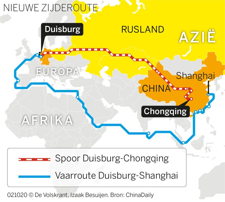 Treinverkeer langs de Nieuwe Zijderoute booming dankzij coronapandemie