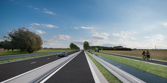 UPDATE. Verkeer mag vanaf maandag op nieuwe ventweg tussen Veurne en ...