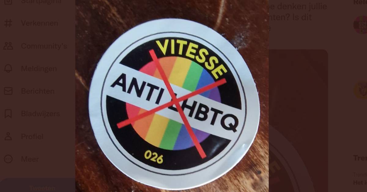 Dubieuze anti LHBTQ-stickers met link naar Vitesse duiken op in Arnhem ...