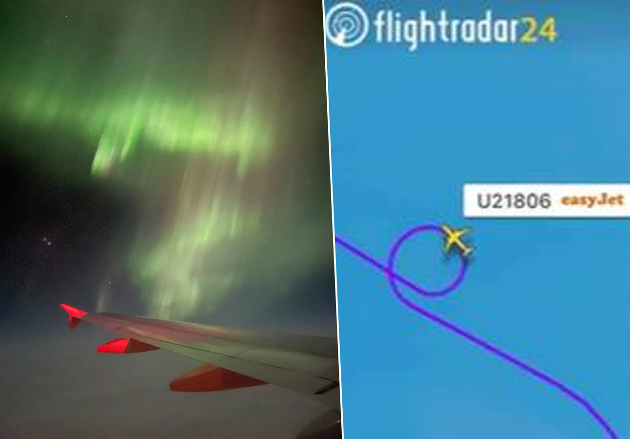 Piloot maakt speciaal een extra rondje in de lucht zodat alle ...