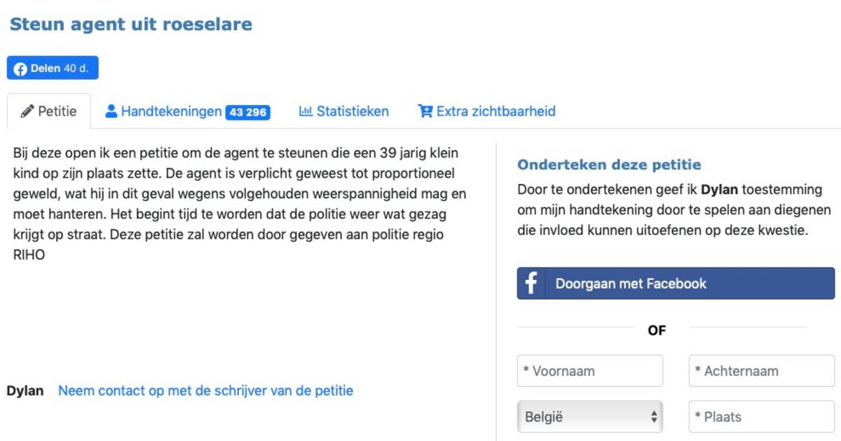 Ruim 43.000 mensen tekenen petitie voor politieman die skater sloeg ... Ruim 43.000 mensen tekenen petitie voor politieman die skater sloeg ...