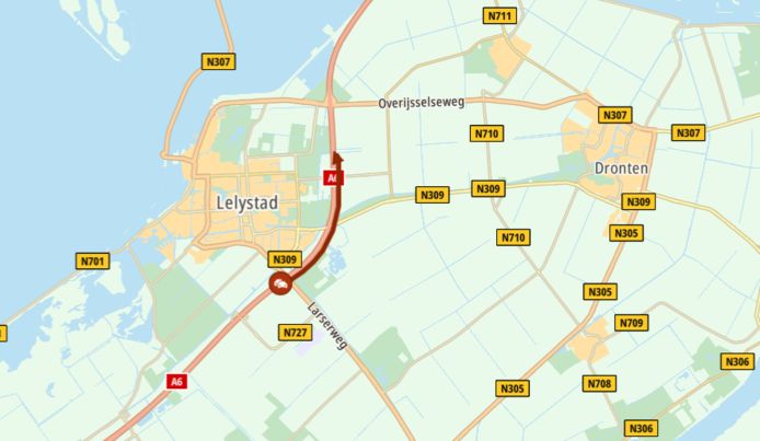 Vrachtauto krijgt klapband op A6: rijstrook dicht en 5 kilometer file ...