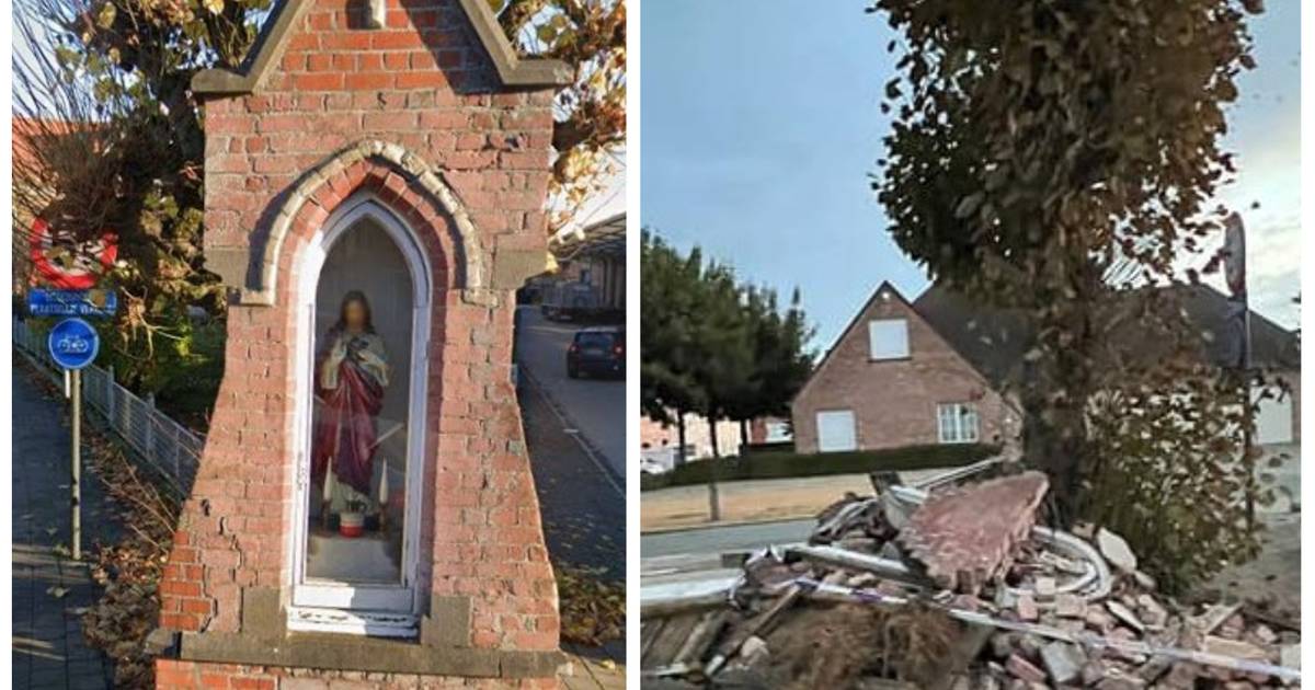 Historisch kapelletje na botsing tot puin herleid | Dentergem | hln.be