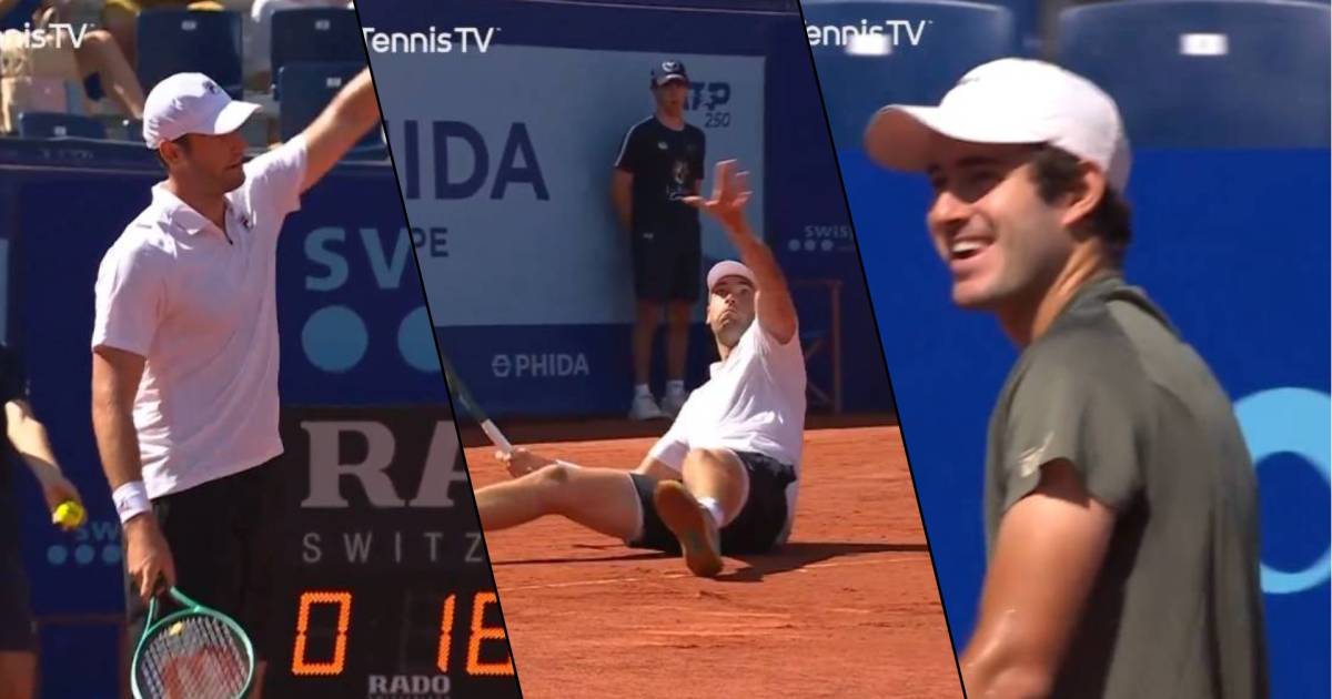 Les quatre fers en l'air: le coup hallucinant de Quentin Halys à Gstaad | Tennis | 7sur7.be