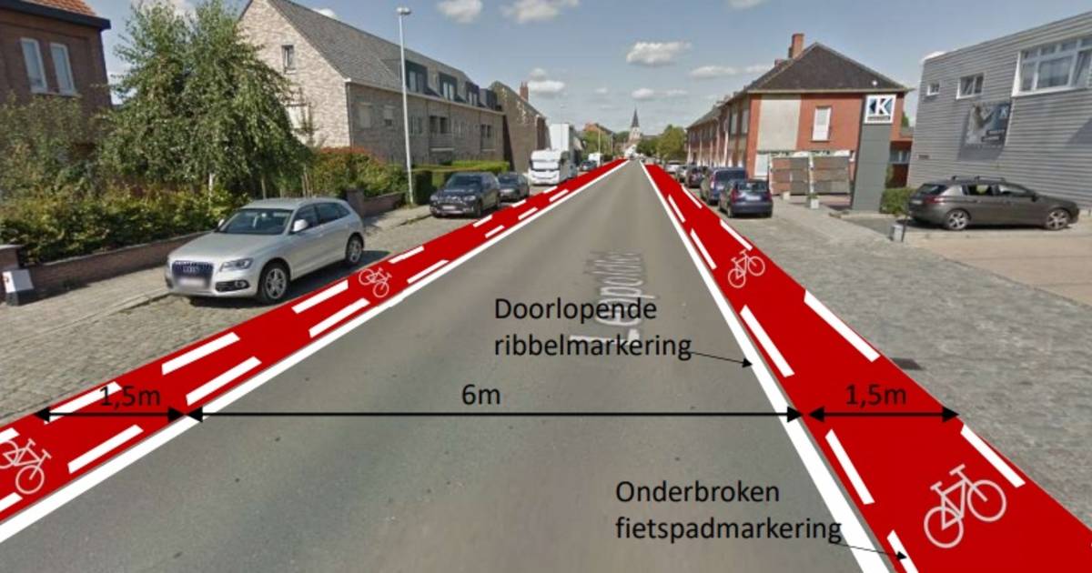 Fietspad Leopoldlei wordt vernieuwd: “Rode asfaltlaag en afgescheiden ...