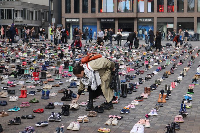 Duizenden kinderschoentjes in de Utrechtse binnenstad, protest tegen ...