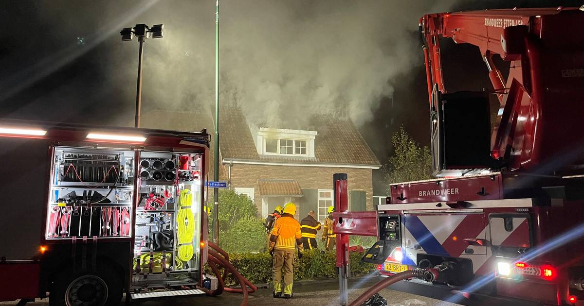 Brand breidt vanuit schoorsteen uit naar dak in Etten-Leur, woning ...