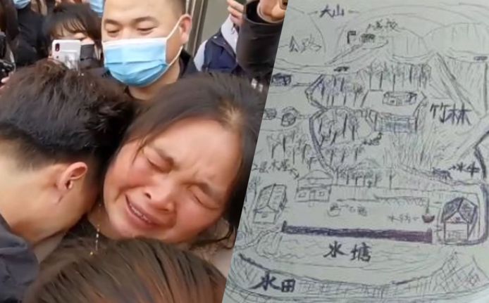 Tekening van geboortedorp herenigt Chinese man 33 jaar na ontvoering ...