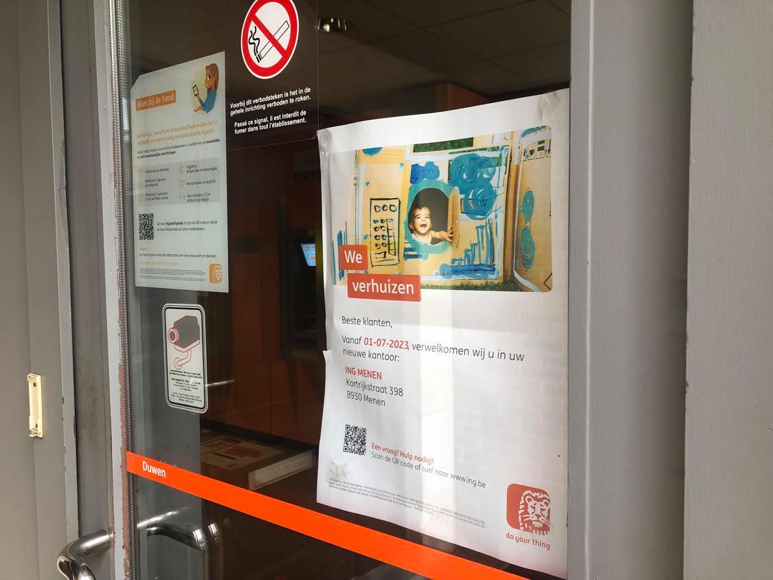 Bankkantoor ING in de Leiestraat definitief dicht, klanten moeten zes ...