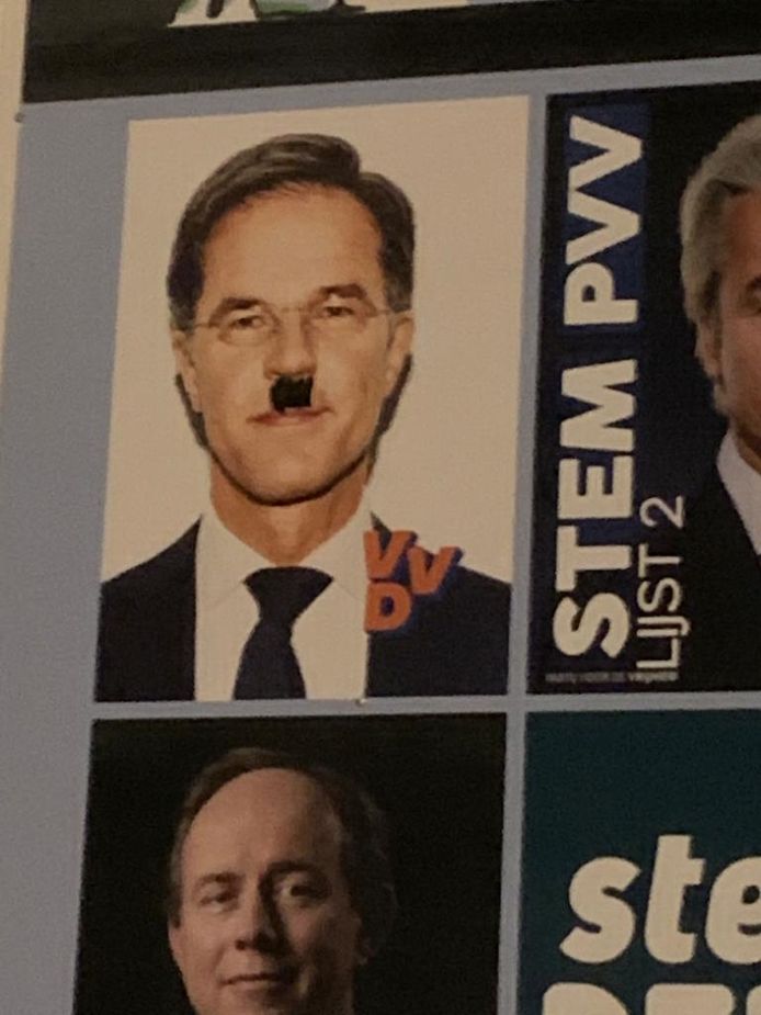 Gemeente verwijdert posters van VVD-lijsttrekker Mark Rutte met ...