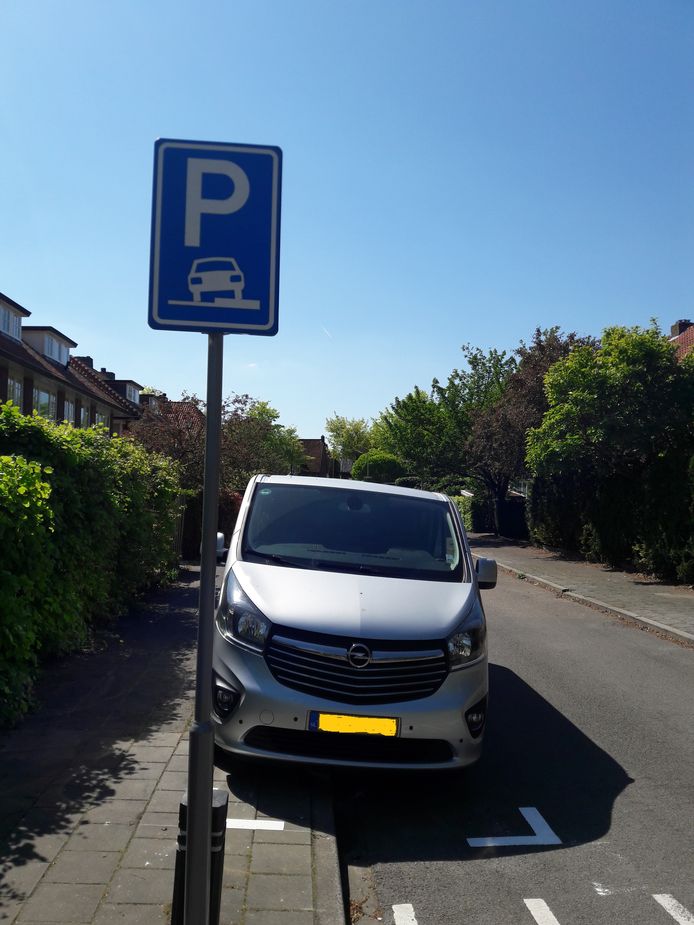 Parkeren op de stoep mag nu alleen nog in de witte vakken in ...