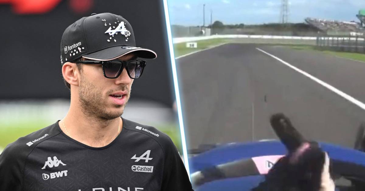 Hevig geïrriteerde Pierre Gasly komt met opgestoken middelvinger naar ...