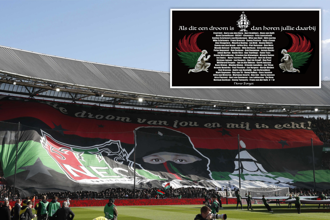 Zij werkten gratis mee aan actie rond NEC-spandoek, nu hebben ze spijt ...