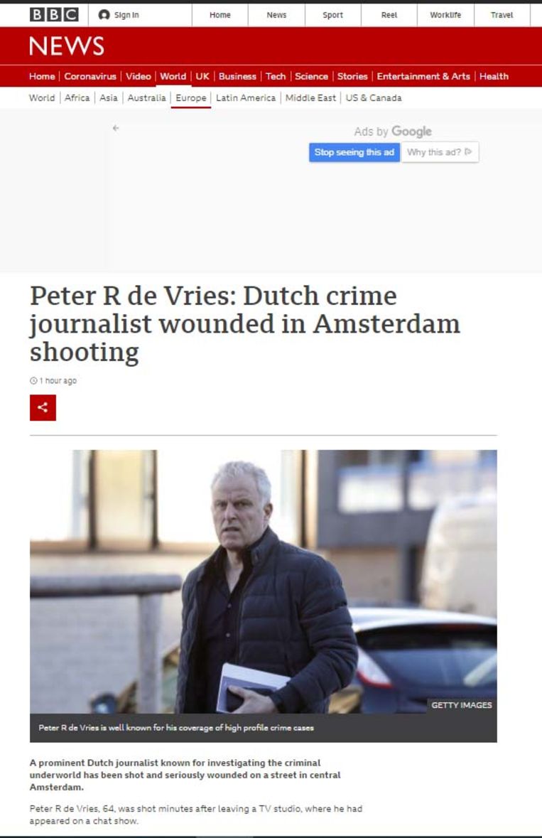 Buitenlandse media: ‘achterbakse’ aanslag op ‘Nederlands bekendste journalist’