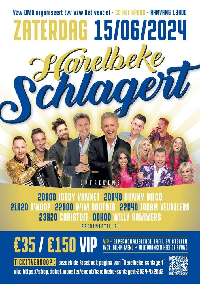Affiche Harelbeke Schlagert is compleet: met Willy Smmers en Christoff zijn er alvast twee ...