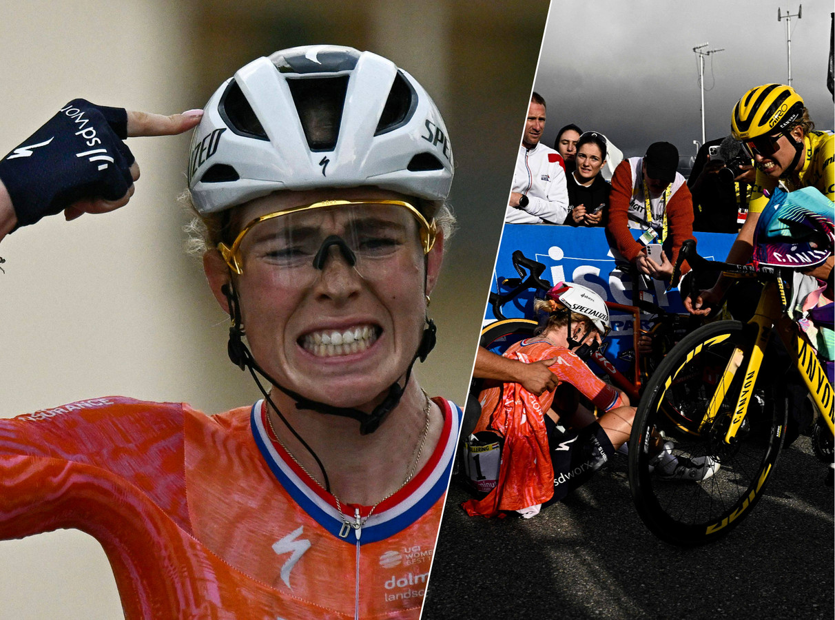 Tranen bij Demi Vollering na bizarre ontknoping in Tour de France ...