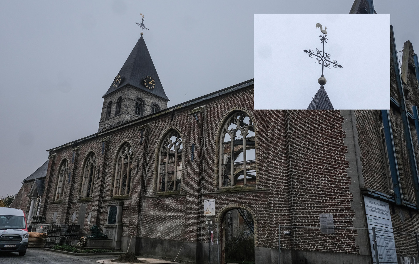De kerk van Anzegem heeft zijn gouden haan terug | Foto | hln.be