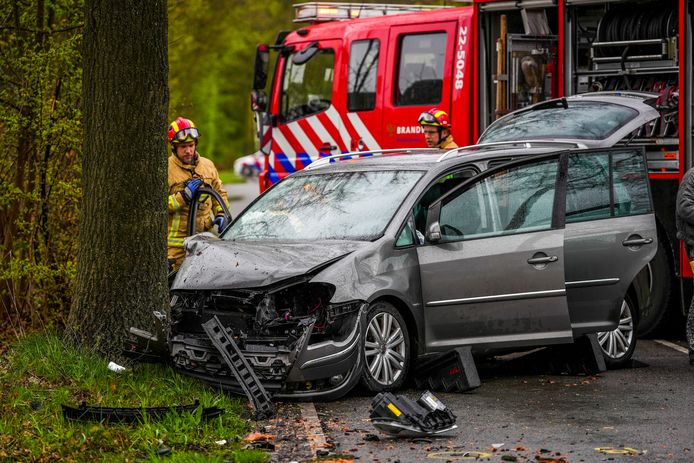 Auto rijdt frontaal op boom in Son en Breugel: bestuurster zwaargewond | Son en Breugel | AD.nl