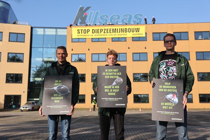 Greenpeace protesteert op dak Allseas in Delft: ‘Winnen metalen op ...