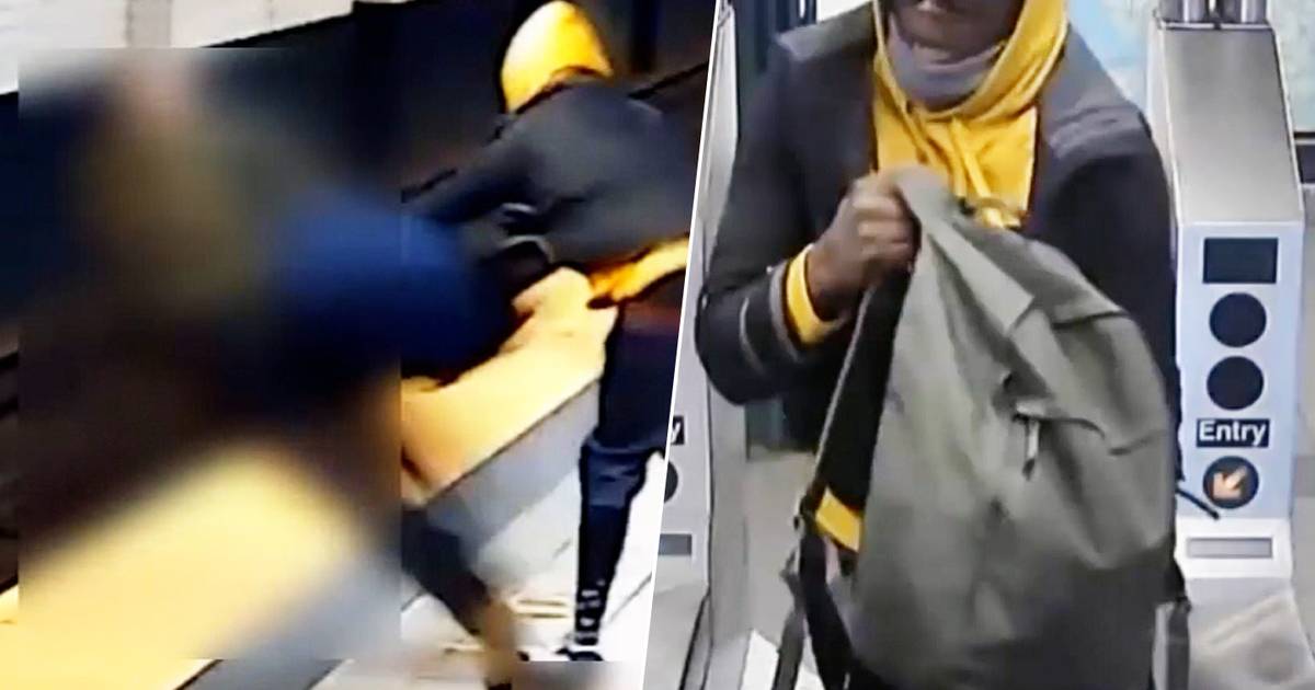 Schokkende beelden tonen hoe man willekeurige pendelaar op metrosporen duwt in New York | Bizar ...