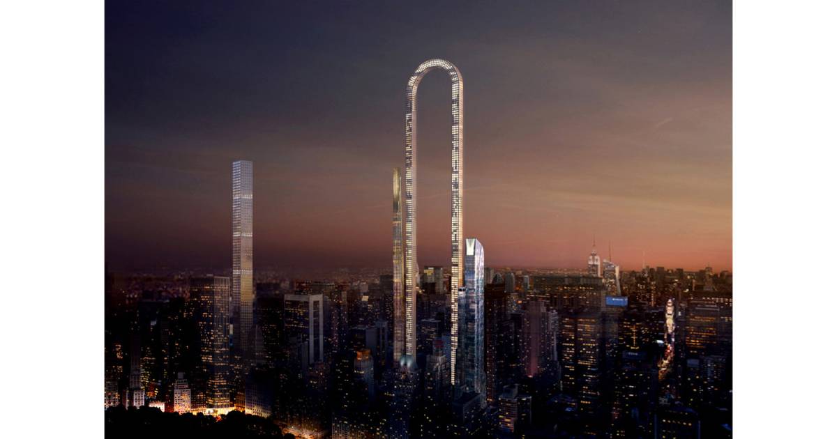 Gigantische paperclip in skyline New York | Buitenland | AD.nl