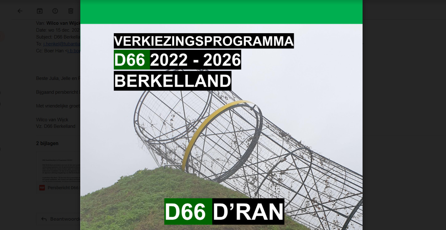 D66 Berkelland presenteert kandidaten en programma: ‘D'ran!’ | Foto | destentor.nl