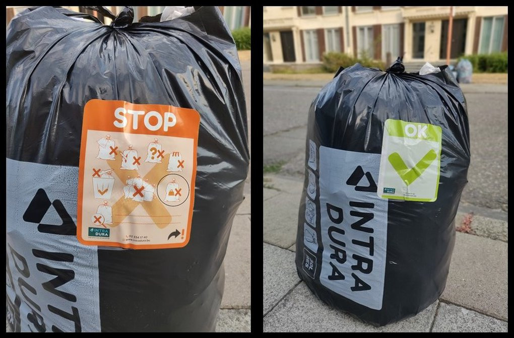 Nu ook weigeringssticker voor restafval en oud papier | Foto | hln.be