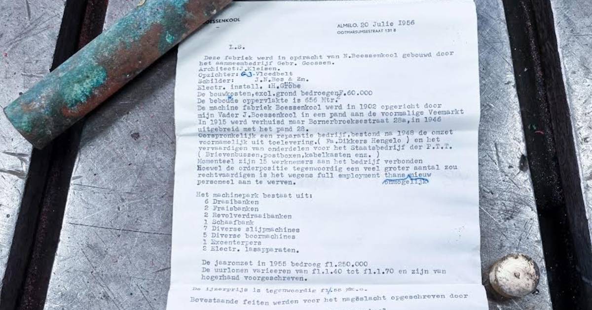 Gevonden tijdcapsule bij machinefabriek in Almelo bevat bijzondere ...
