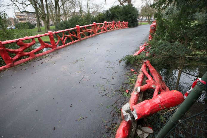 Rode brug in Bredase stadspark Valkenberg wordt mogelijk opgelapt met ...