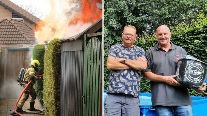 Brandweermannen sleepten een zware man uit de vlammen, daarna konden ze ...
