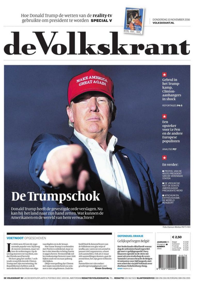 "Trump, de verzoener": dit zijn de internationale krantenkoppen | De Morgen