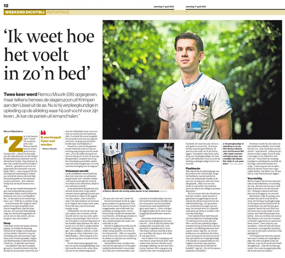 Remco (29) zou niet ouder worden dan 5, nu werkt hij in het ziekenhuis ...