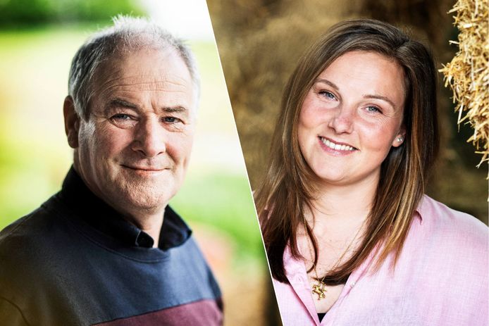 Gescheiden aardappelboer met zoon en paardrijdster met kinderboerderij ...