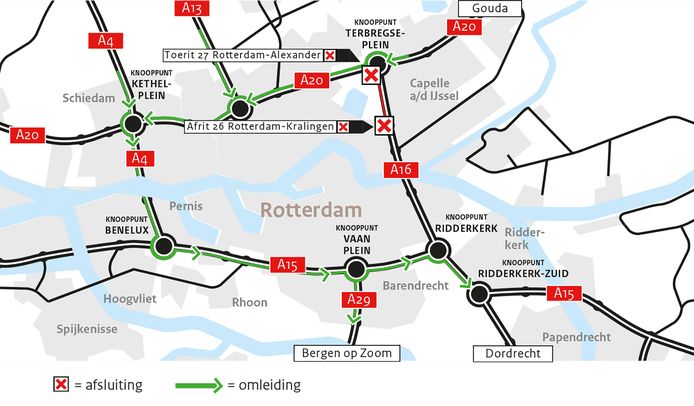 A16 weekend dicht: extra reistijd voor autoverkeer | Rotterdam | AD.nl
