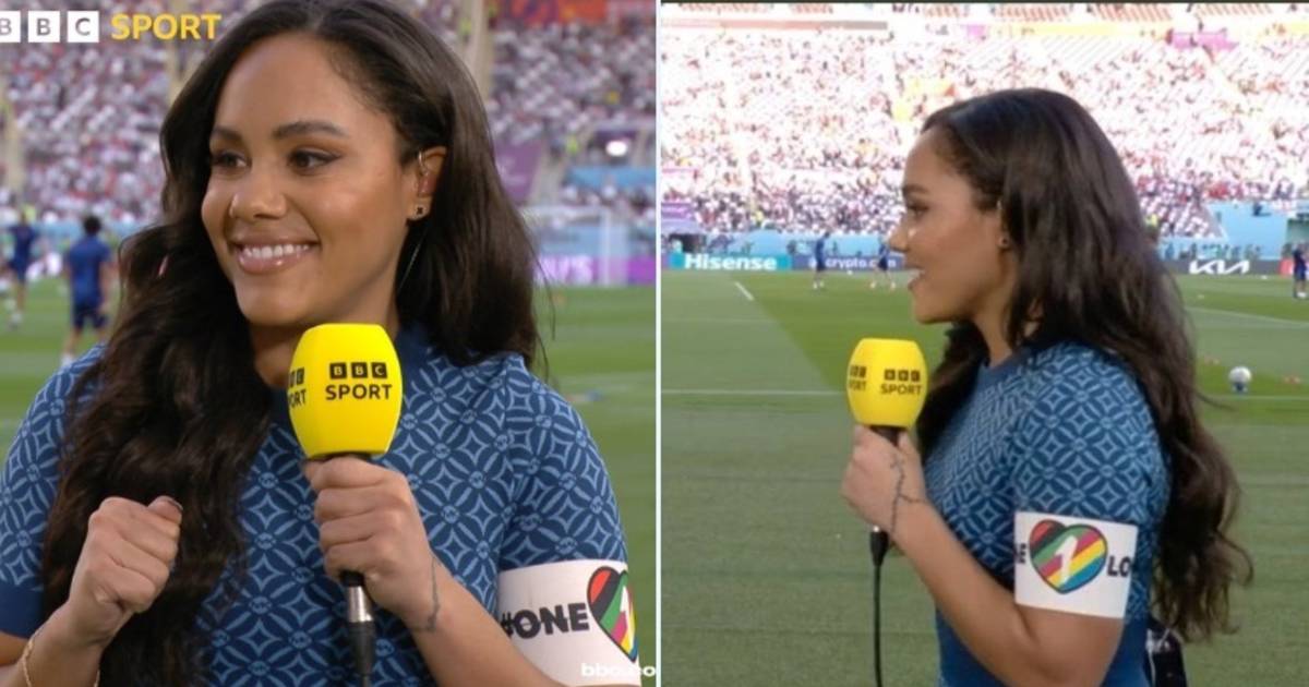 BBC-analist Alex Scott pakt uit met felbesproken One Love-band naast ...