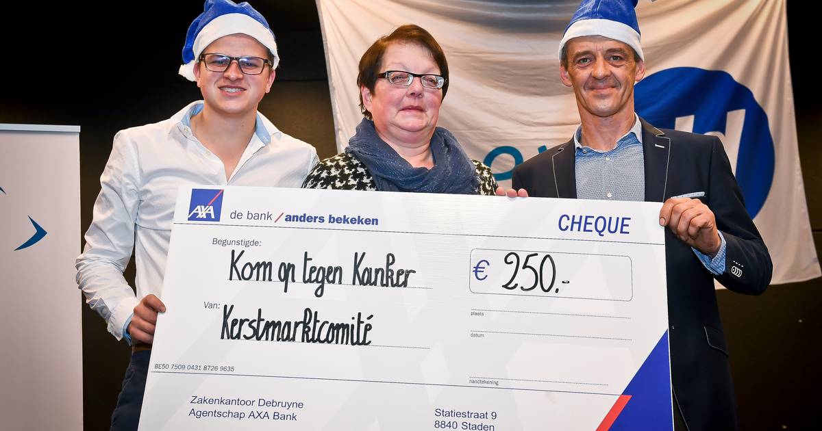 Kerstmarktcomité schenkt cheque van 250 euro aan goede doel | Staden ...