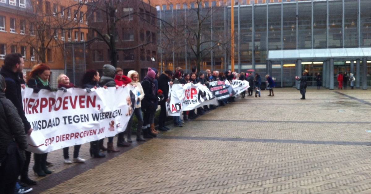 Protest tegen dierproeven bij rechtbank Den Bosch | 's-Hertogenbosch ...