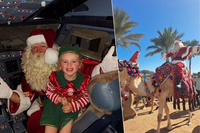 Kerstman Koen neemt vliegtuig naar Egypte om cadeautjes uit te delen ...
