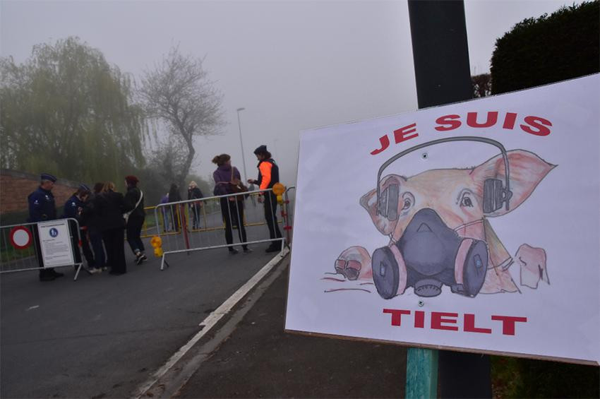 500 actievoerders protesteren tegen dierenleed in slachthuis Tielt ...