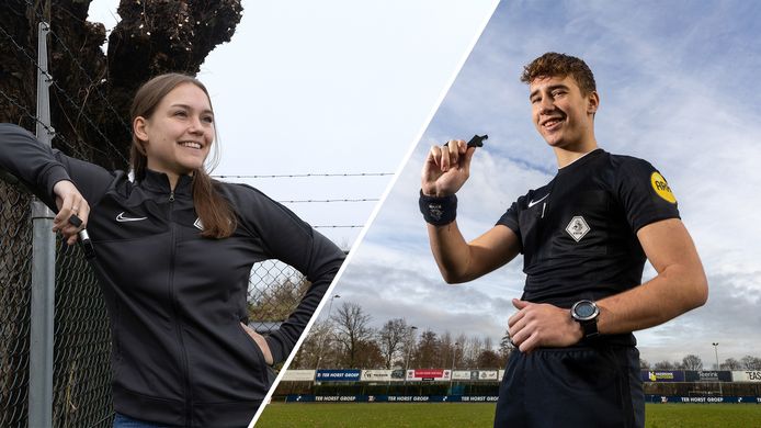Julia (24) en Wes (19) zijn ambitieuze scheidsrechters: ‘Sommige ...