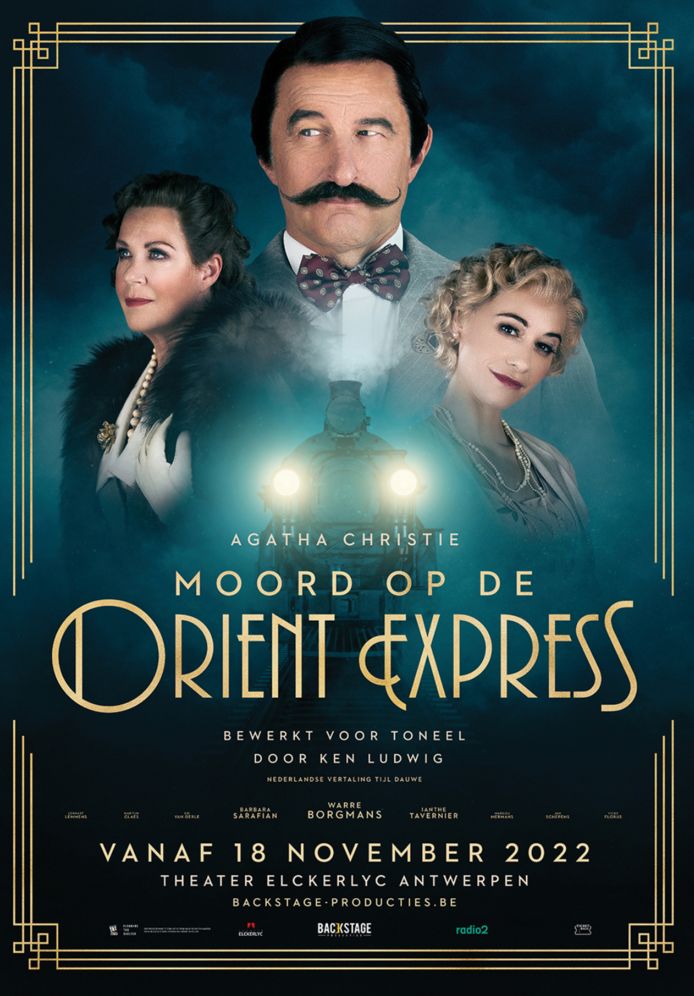 Warre Borgmans, Barbara Sarafian en Ianthe Tavernier in toneelstuk ‘Moord op de Orient Express ...