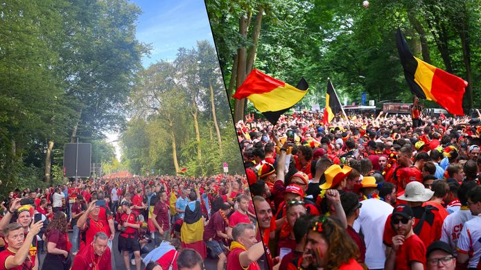 Une impressionnante marée rouge: les images des supporters belges dans ...