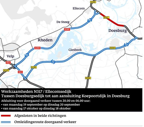 De Ellecomsedijk krijgt een middengeleider om het fietsers makkelijker ...