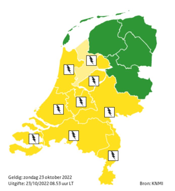 Hagel, onweer, harde wind: code geel voor Flevoland en Gelderland (maar daarna misschien ...