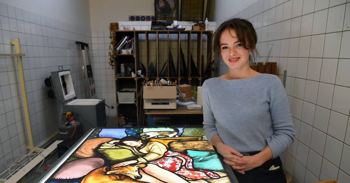 Ellen van Dijk met haar glas-in-lood in Sterren op het Doek ...