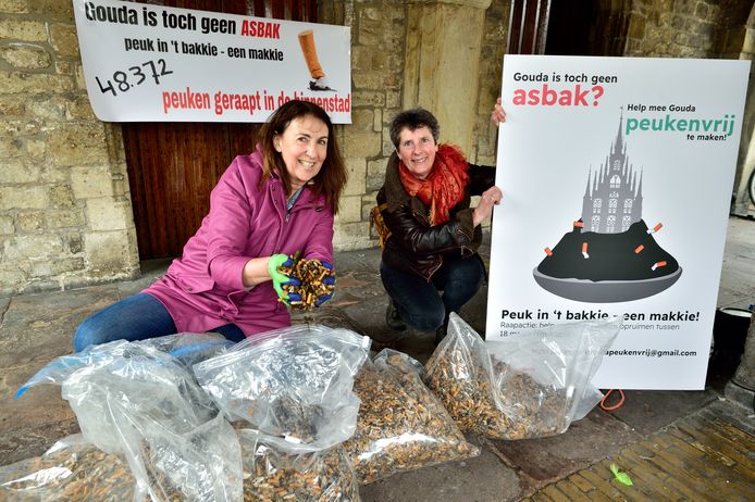 Bijna 50.000 peuken geraapt bij opruimactie in Gouda: ‘We schrokken ons ...
