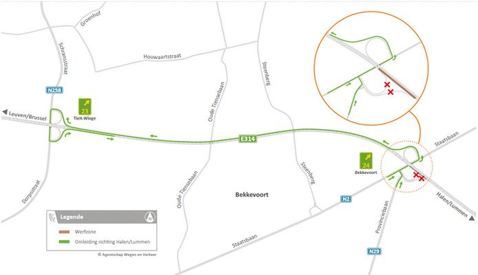 Vanaf 31 juli hinder op op- en afrittencomplex E314 | Kortenaken | hln.be