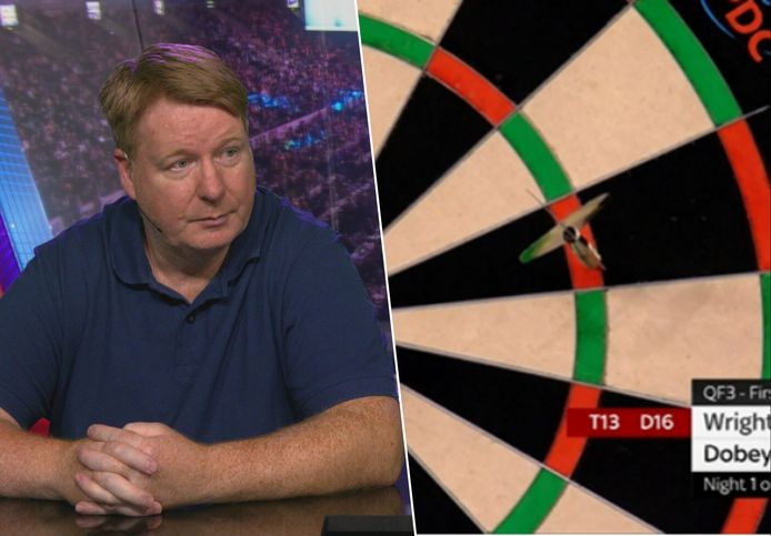 KIJK. “Die pijl lijkt er gewoon niet in”: optische illusie brengt ook onze dartscommentatoren in ...